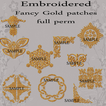 Second Life Marketplace - Fancy Gold embroidery patches