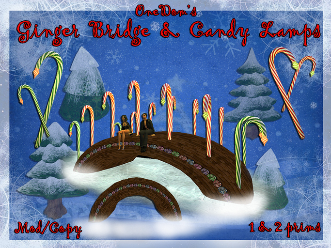 Second Life Marketplace - [ONEDOM] Gingerbread Bridge & Candy Cane ...