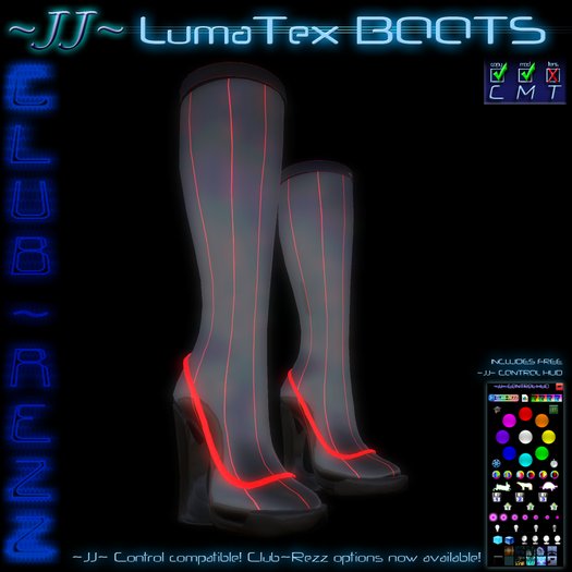 Second Life Marketplace - ~JJ~ Club~Rezz LumaTex Boots