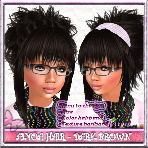 Second Life Marketplace - *MINT* Ainoa Kids Hair Dark Brown