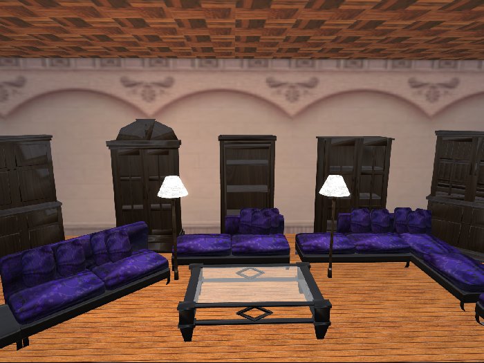 Second Life Marketplace - LR07 - Blue Satin - Living Room Set With ...