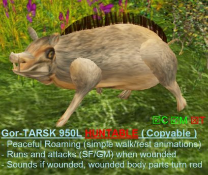 Second Life Marketplace - 3D Animated Gor-Animal-SET Huntable