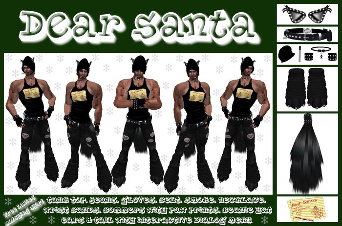 Second Life Marketplace - T&C Dear Santa Male Neko Outfit (Christmas ...