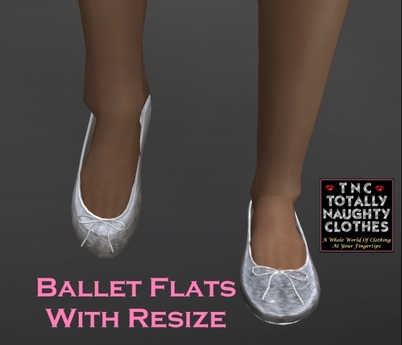 Second Life Marketplace - TNC Ballet Flats - Black Glitz