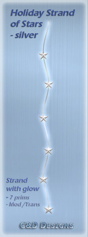 Second Life Marketplace - Holiday Strand of Stars - Silver (V) ~ DISCOUNTED