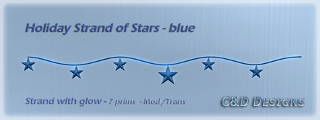 Second Life Marketplace - Holiday Strand of Stars - Blue (H) ~ DISCOUNTED