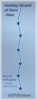 Second Life Marketplace - Holiday Strand of Stars - Blue (V) ~ DISCOUNTED