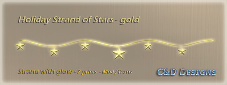 Second Life Marketplace - Holiday Strand of Stars - Gold (H) ~ DISCOUNTED