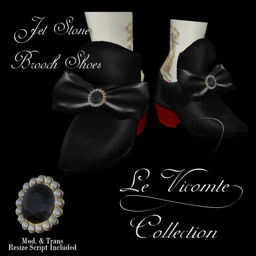 Second Life Marketplace - Le Vicomte Jet Stone Brooch Shoes