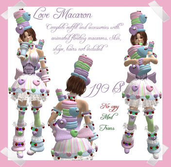 Second Life Marketplace - Love Macaron cute complete outfit and accessories