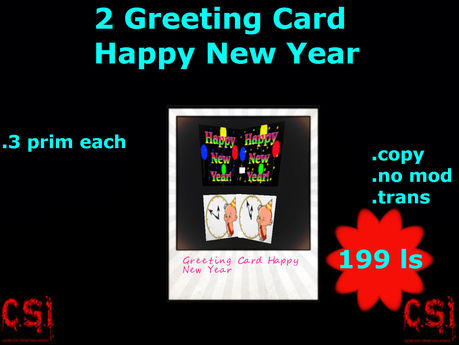 Second Life Marketplace - 2 Greeting Card Happy New Year(box)