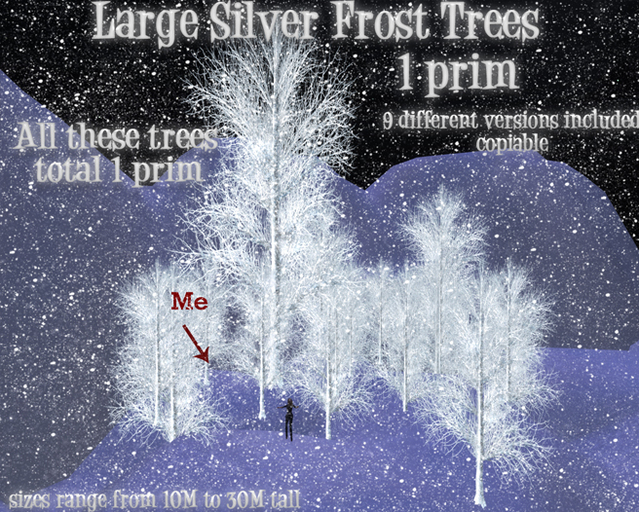 Second Life Marketplace - Large Silver Frost Trees 2 - ONLY 1 PRIM EACH ...