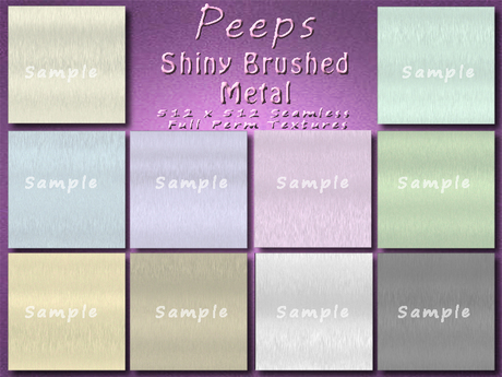 Second Life Marketplace - Peeps Textures Shiny Brushed Metal