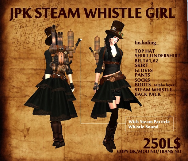 Second Life Marketplace - **JPK Steam Whistle Girl BOX