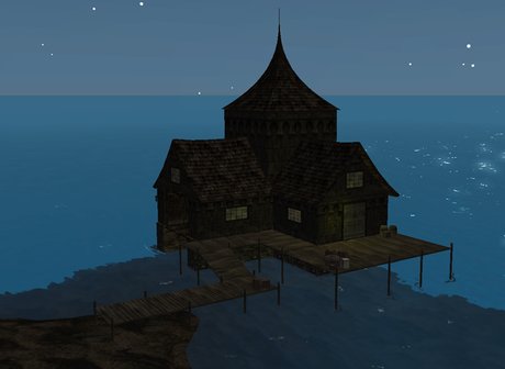 Second Life Marketplace - Gothic Boat House and Fishing Dock Prefab