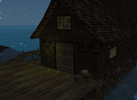 Second Life Marketplace - Gothic Boat House and Fishing Dock Prefab
