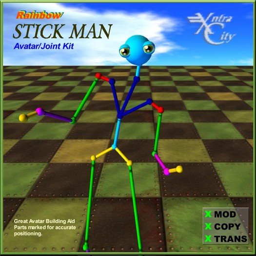 Second Life Marketplace - Avatar Building Tool - Rainbow Stick Man ...
