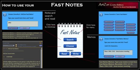 Second Life Marketplace - ArtiZan Fast Notes - Store,search,share ...