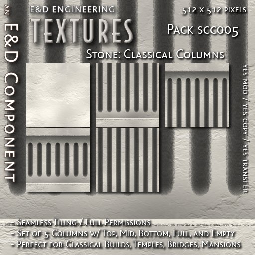 Second Life Marketplace - [SCC005] 5 Pale Plaster Column Textures for ...