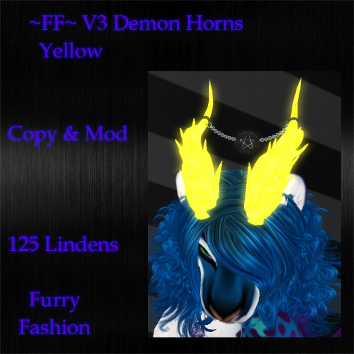 Second Life Marketplace - ~FF~ V3 Demon Horns Yellow