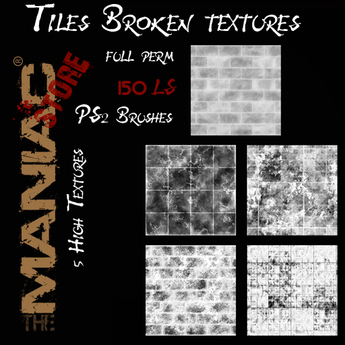 Second Life Marketplace - [MANIAC] Tiles Broken TEXTURES full perm