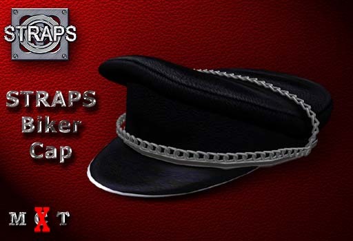Second Life Marketplace - STRAPS - Biker Cap Double Chain