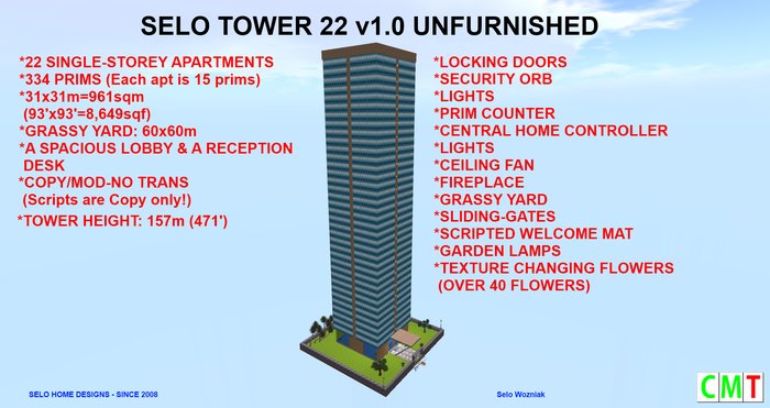 Second Life Marketplace - SELO TOWER 22 v1.0 UNFURNISHED