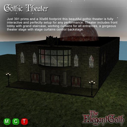 Second Life Marketplace - Gothic Theater Prefab Perfect stage for plays!