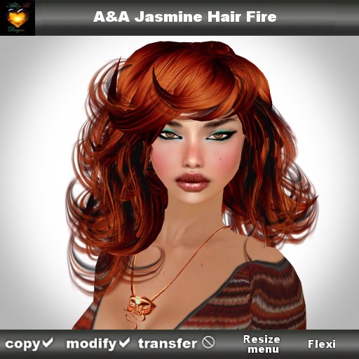 Second Life Marketplace - A&A Jasmine Hair Fire (Special Color ...