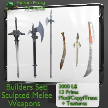 Second Life Marketplace - Sculpted Melee Weapons Builders Set