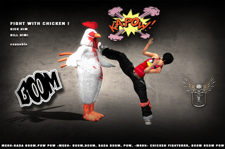 Second Life Marketplace - PIXLIGHTS FACTORY Fight chicken trainer bloody