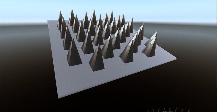 Second Life Marketplace - 31 pyramidal spikes on one plane prim sculpt ...