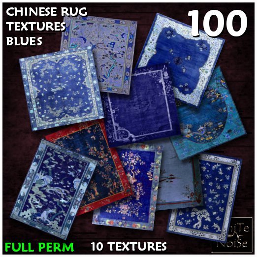 Second Life Marketplace - Chinese Rug Textures (Blues) Boxed