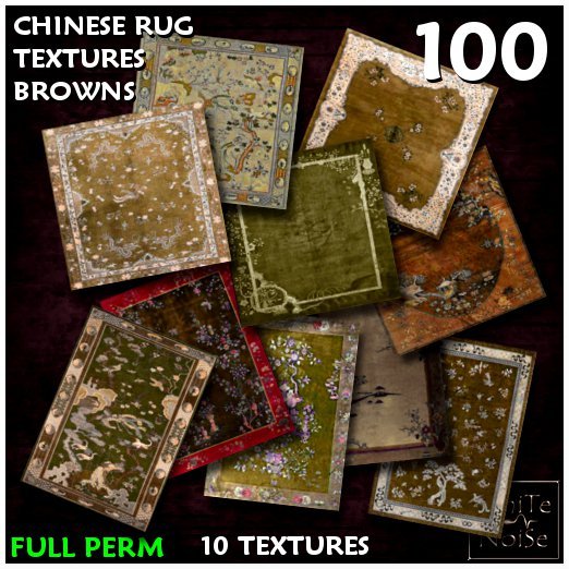 Second Life Marketplace - Chinese Rug Textures (Browns) Boxed
