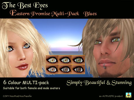 Second Life Marketplace - The Best Eyes BLUE Multi-Pack - 18 Colours!!!