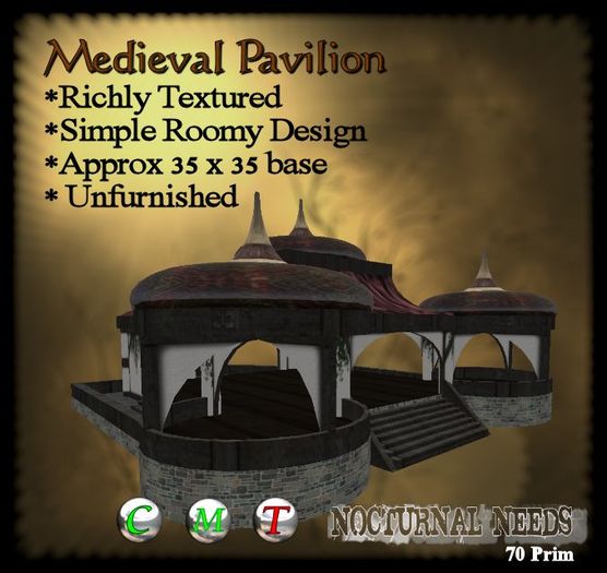 Second Life Marketplace - Medieval Pavilion Great for a Gaming Room or ...