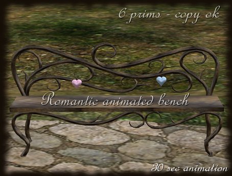 Second Life Marketplace - Romantic public bench animated *NS*