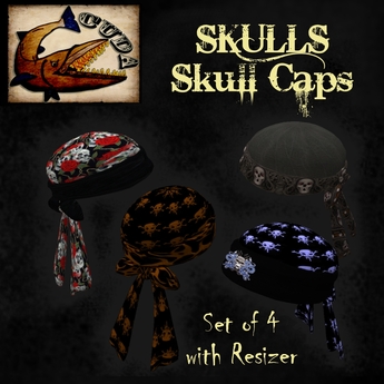 Second Life Marketplace - .:CUDA:. SKULLS Skull Caps