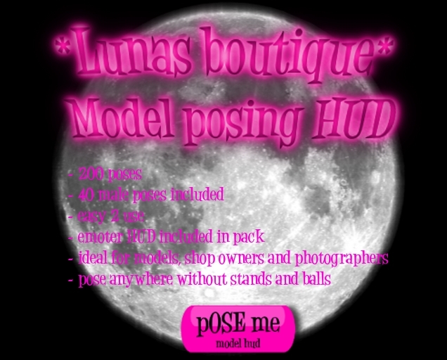 Second Life Marketplace Lunas Boutique Model Posing Hud