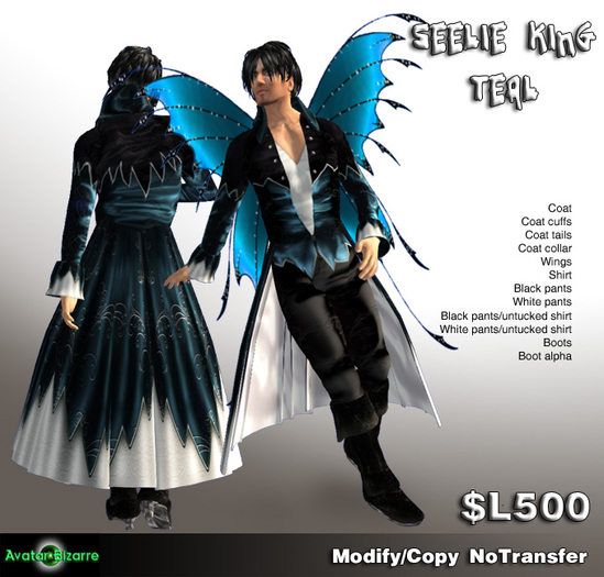 Second Life Marketplace - AB Seelie King Suit - Teal (Verdigris)