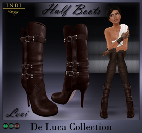 Second Life Marketplace - INDI Designs - De Luca half boots Lexi