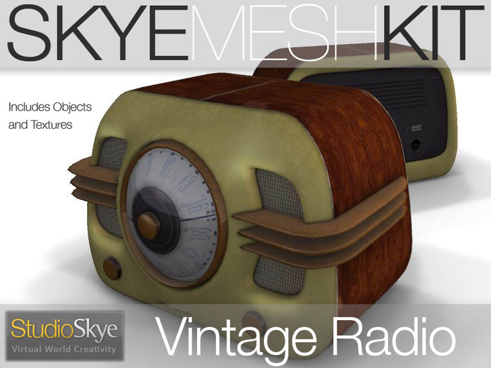 Second Life Marketplace - PROMO Skye MESH Kit - Vintage Radio Full ...