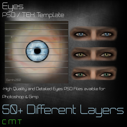 Second Life Marketplace - Gem!ni- Ultimate Eye Template PSD/TEX Fabric