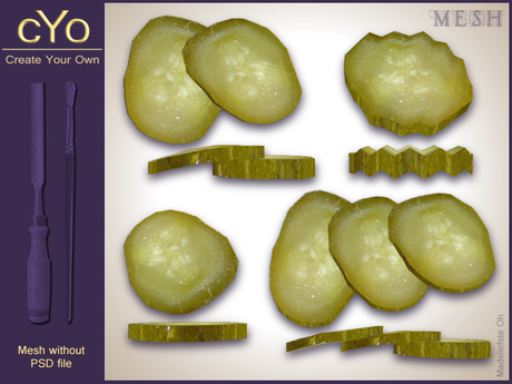 Second Life Marketplace - cYo Pickles and Pickle Slices, full perms mesh