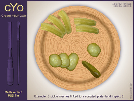 Second Life Marketplace - cYo Pickles and Pickle Slices, full perms mesh