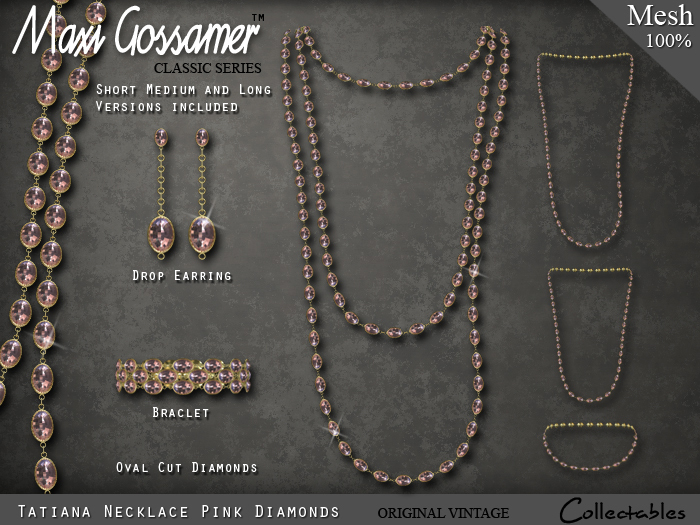 Second Life Marketplace - Necklace - Tatiana - Pink Diamonds Set