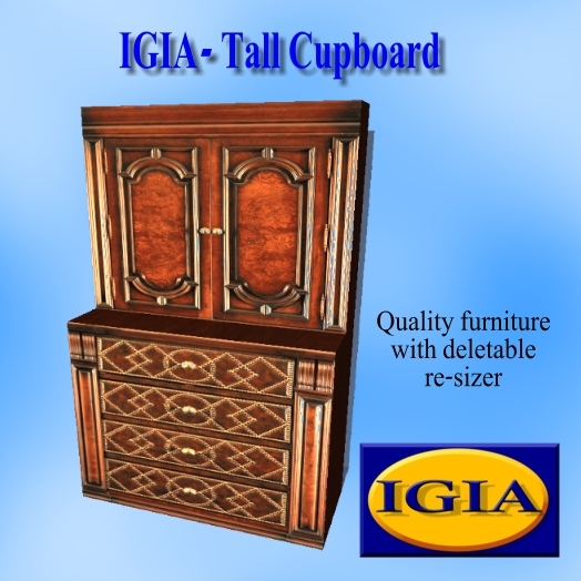 Second Life Marketplace - IGIA: Four Drawer Inlaid Tall Chest, Dresser ...
