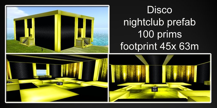 Second Life Marketplace - Disco Night club pre fab Yellow