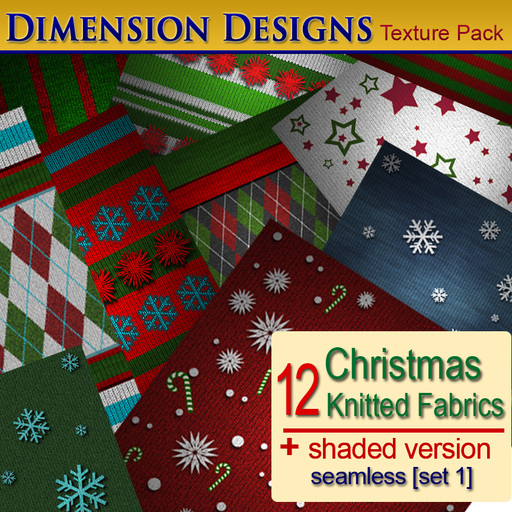 Second Life Marketplace - Dimension Designs Christmas Knitted Fabric ...