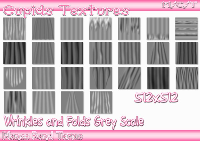 Second Life Marketplace - *CUPIDS* 25 GREY SCALE WRINKLES AND FOLDS ...
